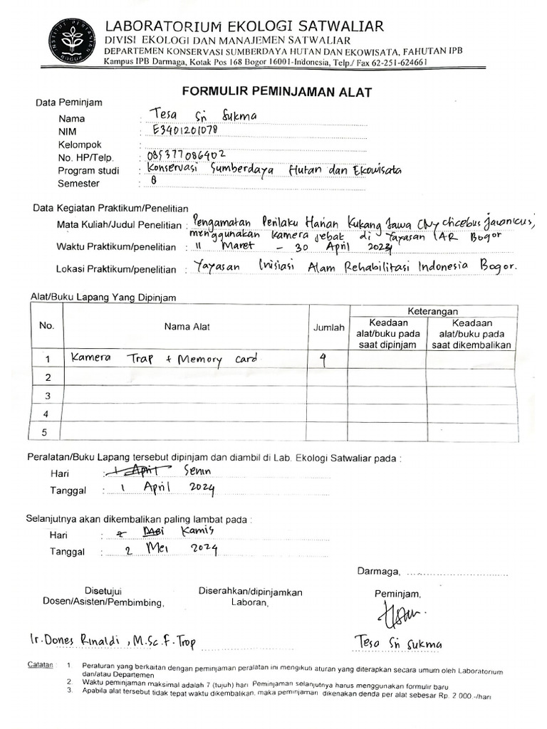 Peminjaman Kamera Tep | PDF