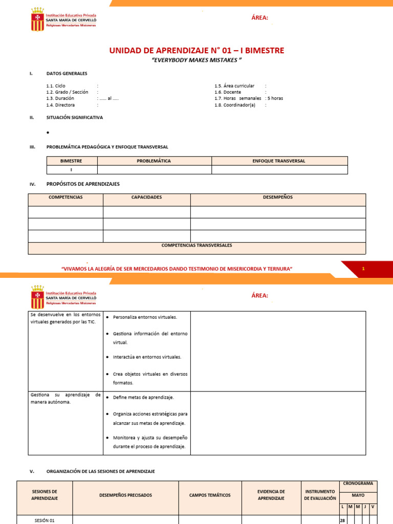 2024 - 02 UNIDAD DE APRENDIZAJE 2024 | PDF | Comunicación humana | Enseñando