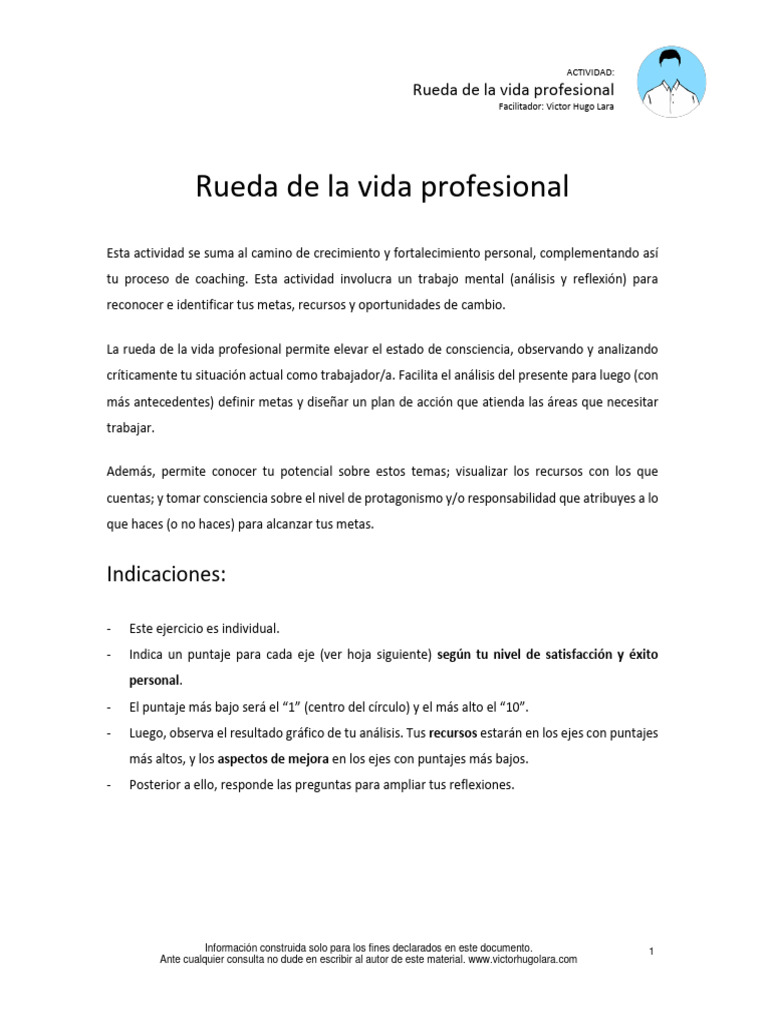 Actividad La Rueda de La Vida Profesional | PDF