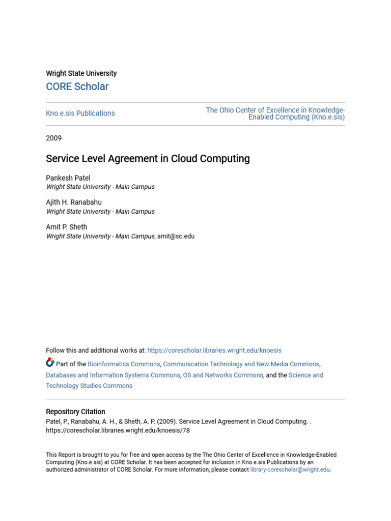 Service Level Agreement in Cloud Computing | PDF | Service Level ...