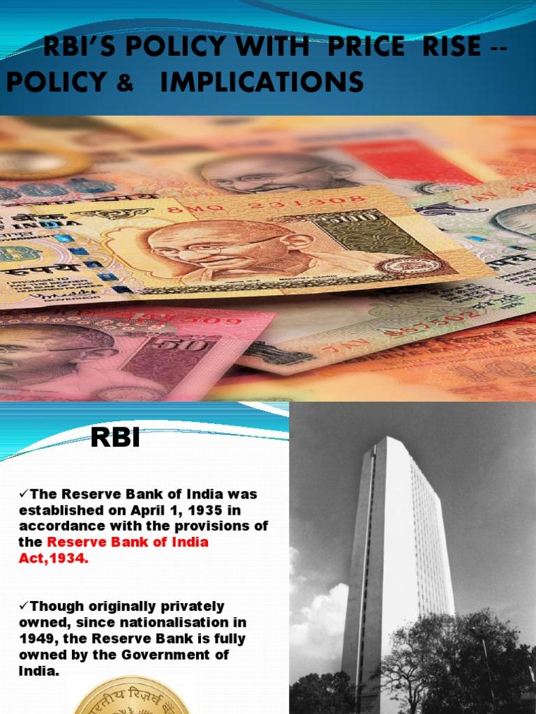 Rbi'S Policy With Price Rise - Policy & Implications | PDF | Open ...