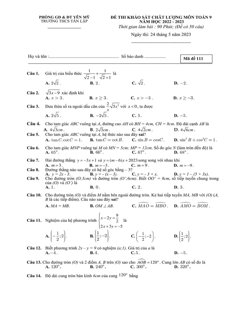 Tân Lập - Yên Mỹ 2k8 | PDF