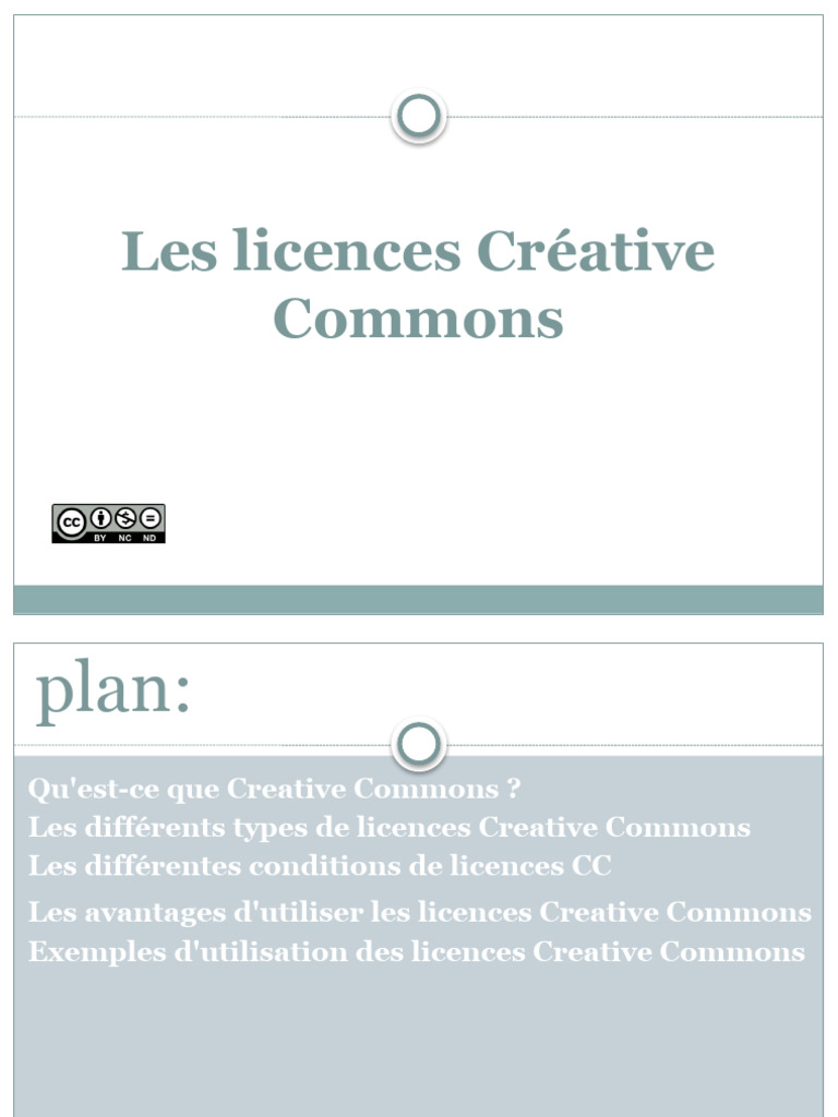 Les licences Créative Commons | PDF | Licence Creative Commons | Traitement des informations ...