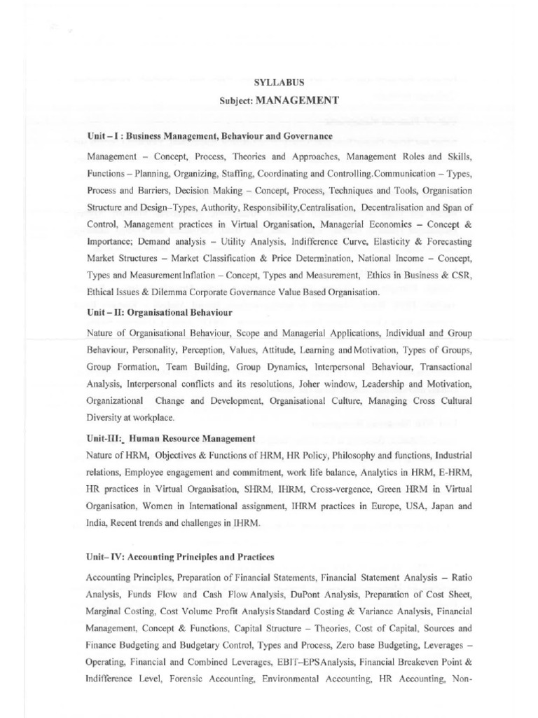 Management-Syallbus Ugc | PDF