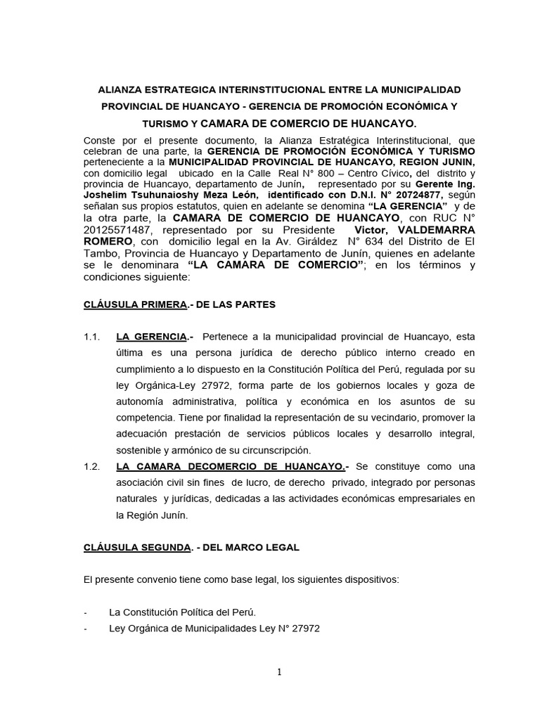 Alianza Muni-Cch-2024 | PDF | Proyecto conjunto | Cámara de Comercio