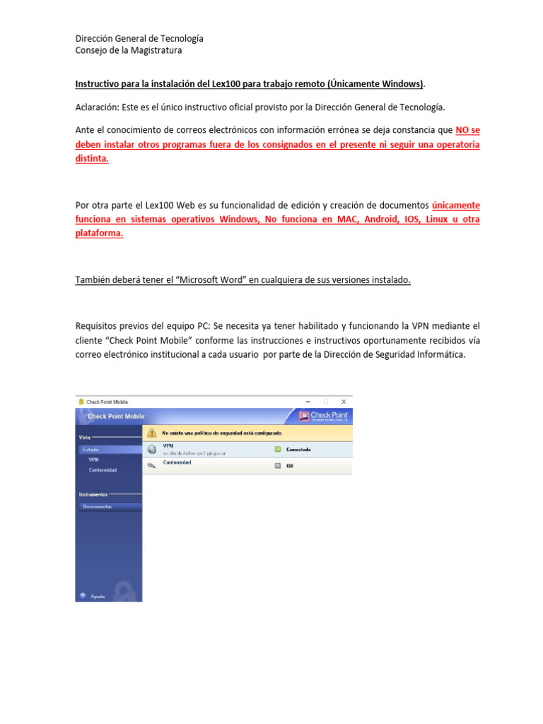 Instructivo Lex 100 | PDF | Microsoft Windows | Java (lenguaje de programación)