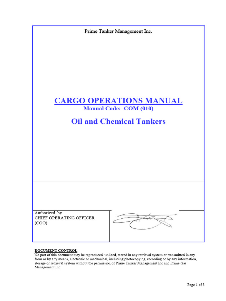 Cargo Operations Manual for Tankers | PDF | Oil Tanker | Combustion