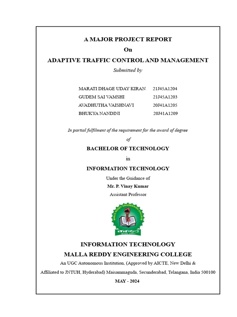 Major Report | PDF | Traffic | Closed Circuit Television