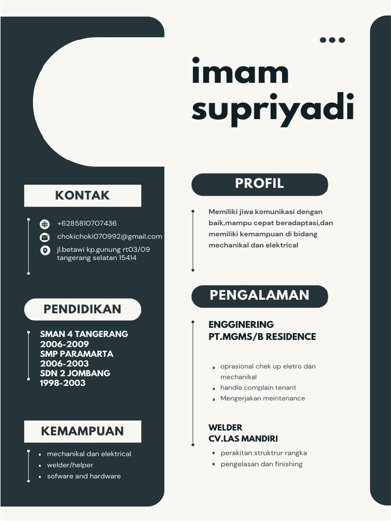 Profil dan Pengalaman Imam Supriyadi | PDF