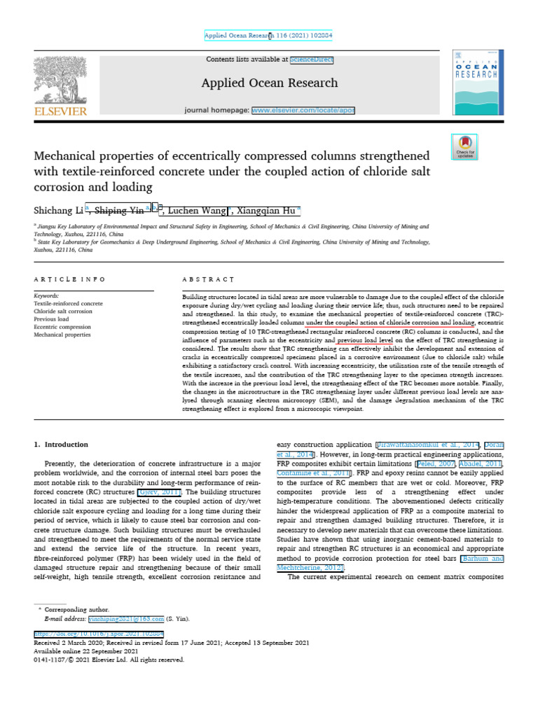 3mechanical Properties of Eccentrically Compressed Columns Strengthened ...