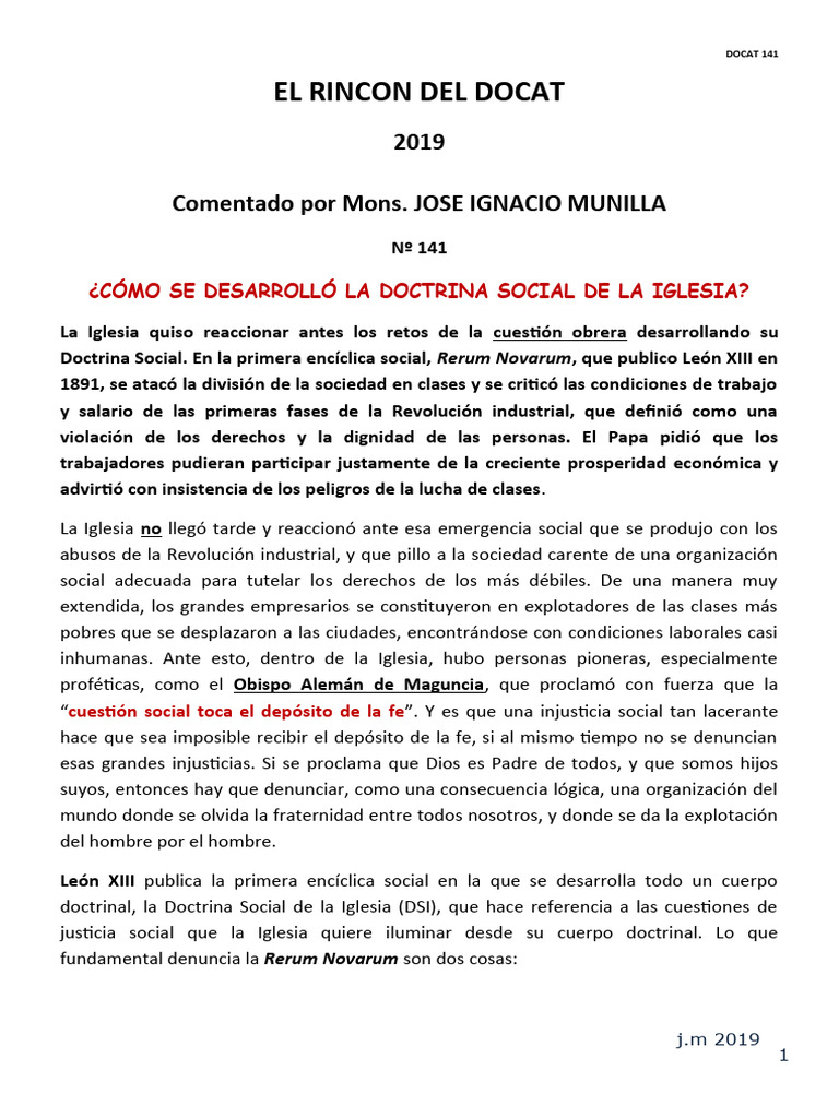 Docat 141 | PDF | Doctrina social católica