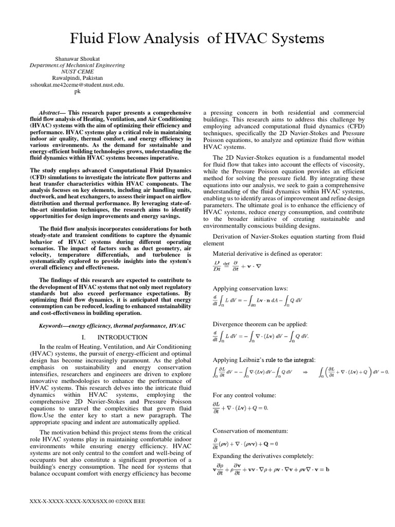 HVAC Fluid Flow Optimization Study | PDF | Computational Fluid Dynamics ...