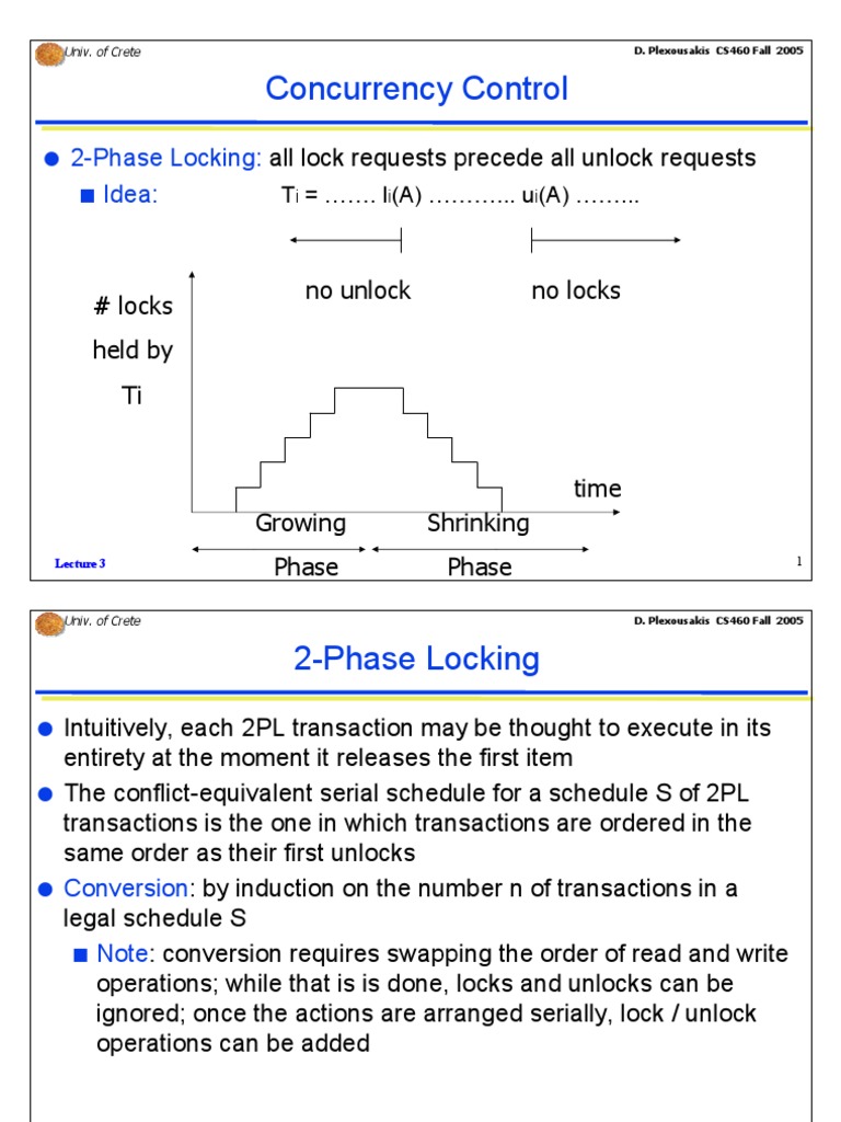 Concurrency Control 2 Phase Locking Idea Pdf Concurrency