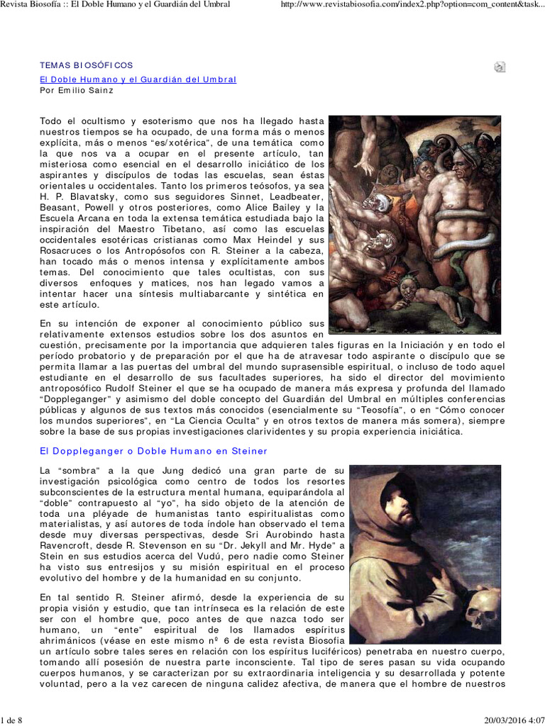 El Doble Humano y el Umbral | PDF | Oculto | Rudolf Steiner