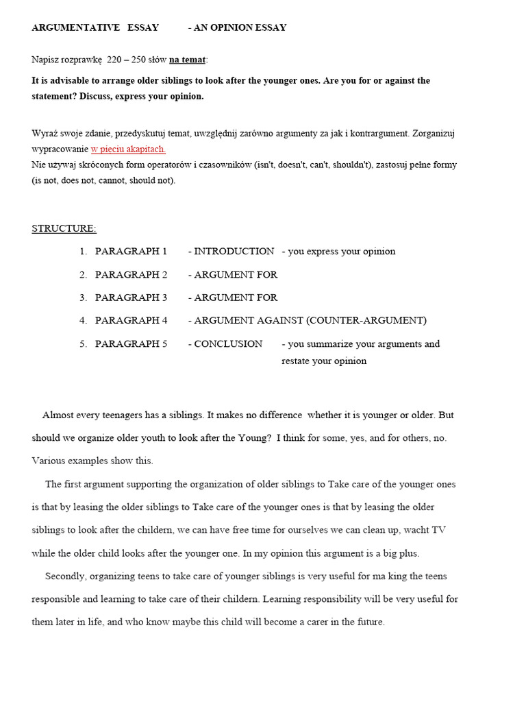 Homework Argumentative Essay Writing | PDF