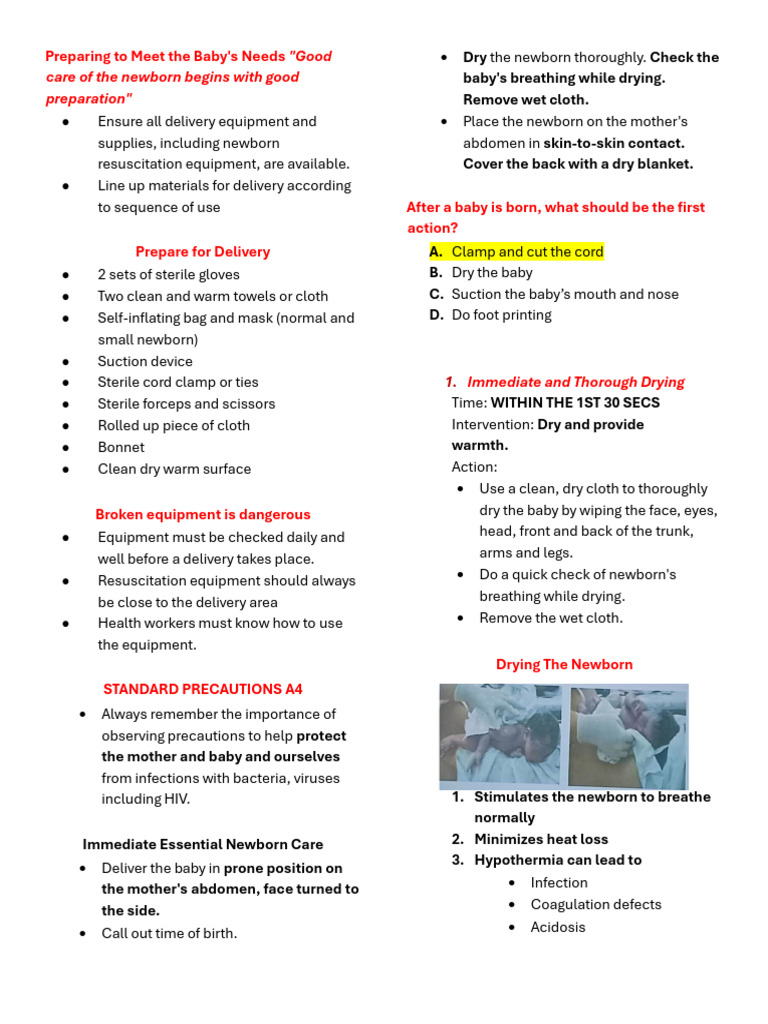 Essential Newborn Care Guidelines | PDF | Breastfeeding | Infants