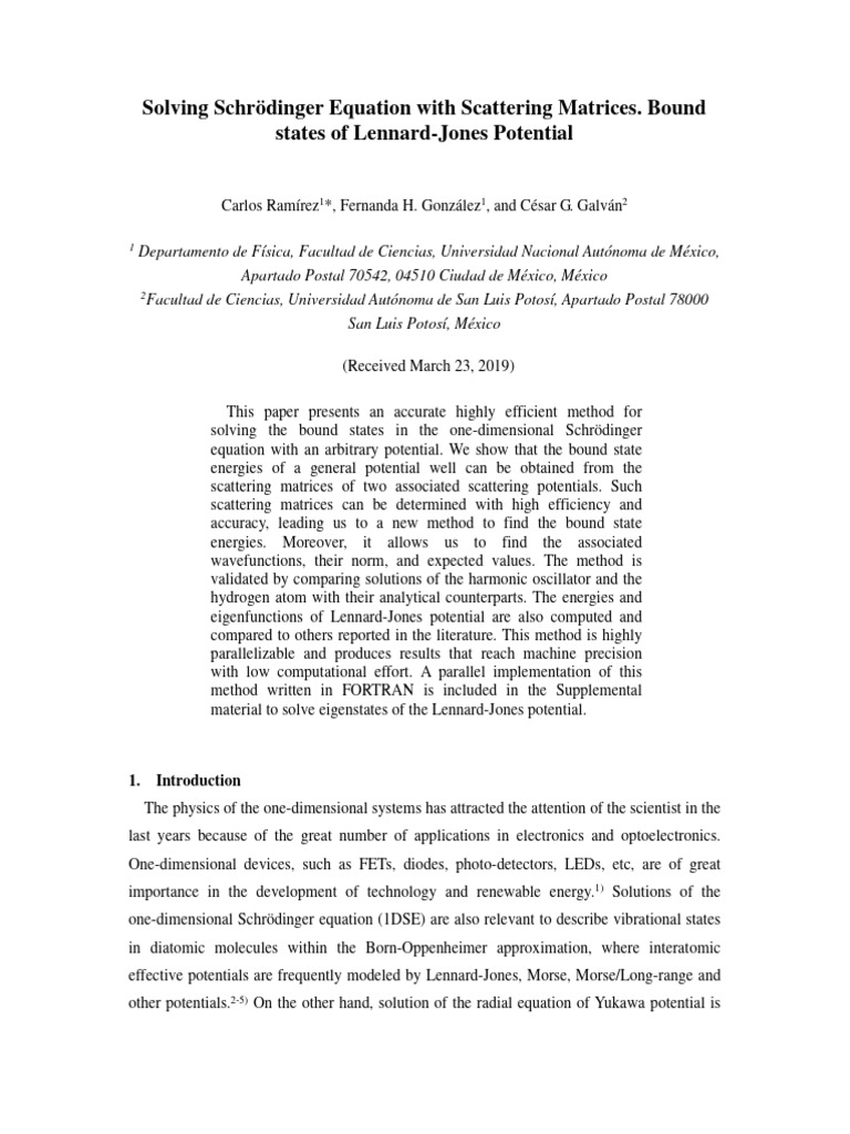 1901.10606 (1) | PDF | Wave Function | Schrödinger Equation