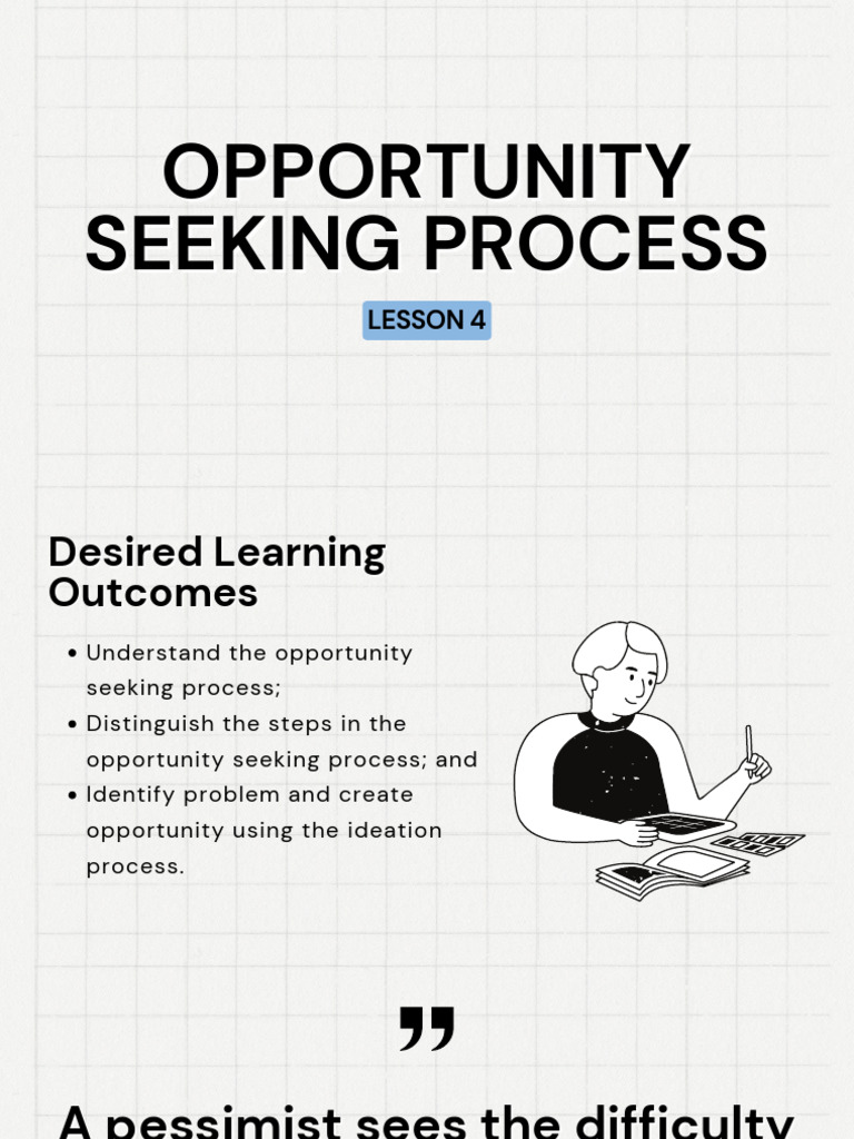 Opportunity Seeking Process Guide | PDF | Entrepreneurship | Market ...