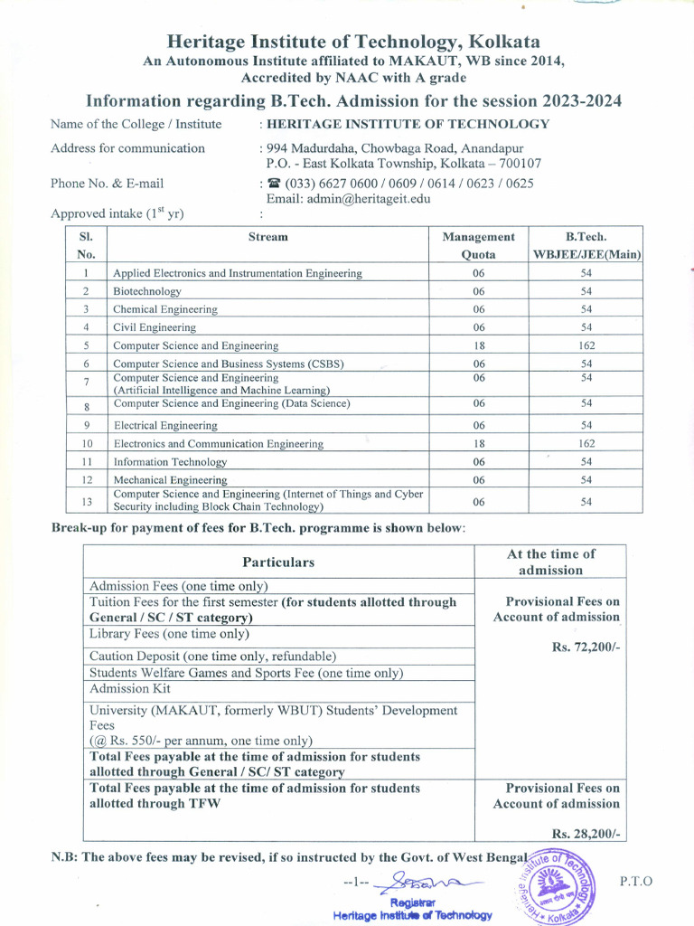 BTech 2023 2024 | PDF