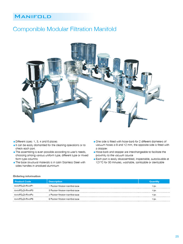 Manifold: Componible Modular Filtration Manifold | Download Free PDF | Pump | Mains Electricity