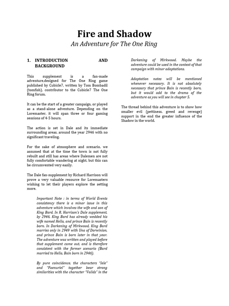 Aventura - Fire and Shadow | PDF