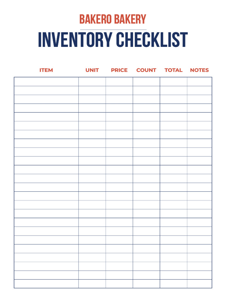 Wepik Simple Bakero Bakery Inventory Checklist 20240428160555rufa | PDF