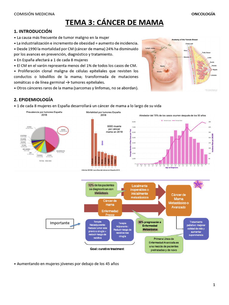 TEMA 3 ONCO | PDF | Cáncer | Cáncer de mama