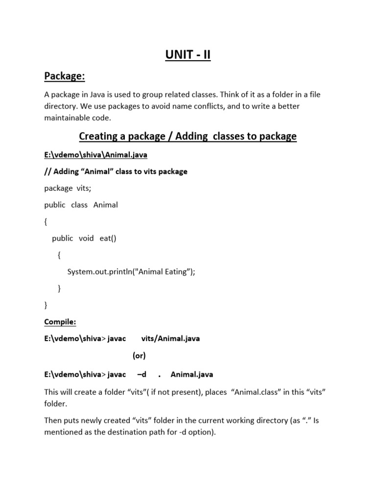 Java Unit 2 Lecture Notes Pdf Class Computer Programming Method