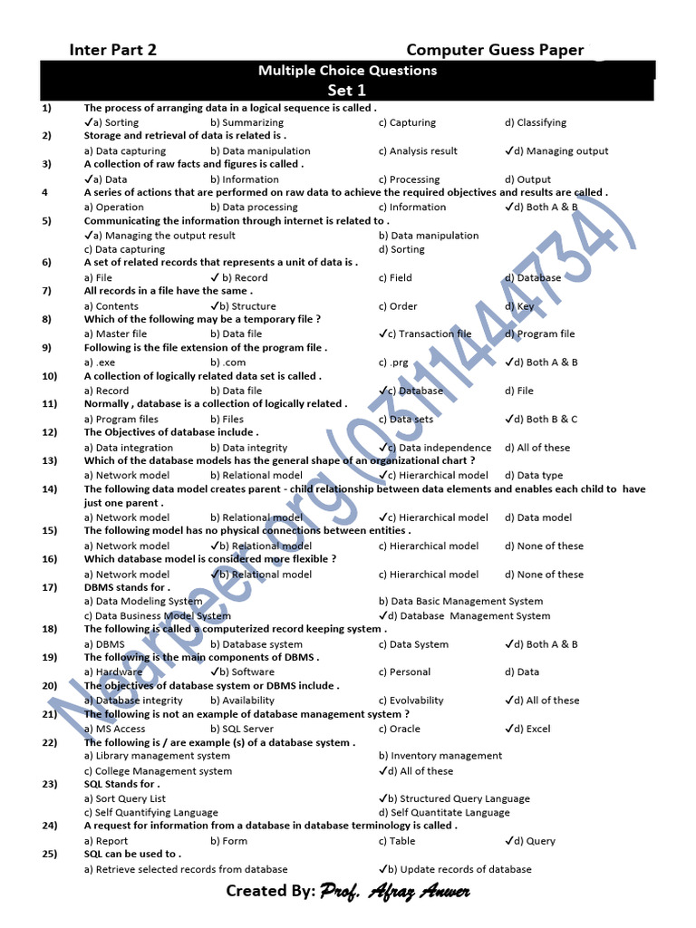 Computer Part 2 | PDF | Databases | Parameter (Computer Programming)