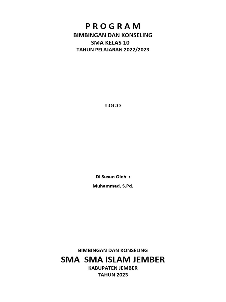 Contoh Program BK Sma-Ma Sesuai Pop BK Kelas 10 | PDF | Karier & Perkembangan