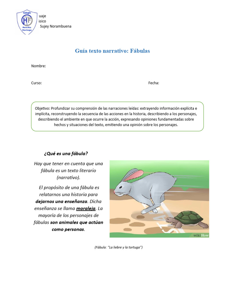 Guía de Fábulas para Primaria | PDF | Fábula