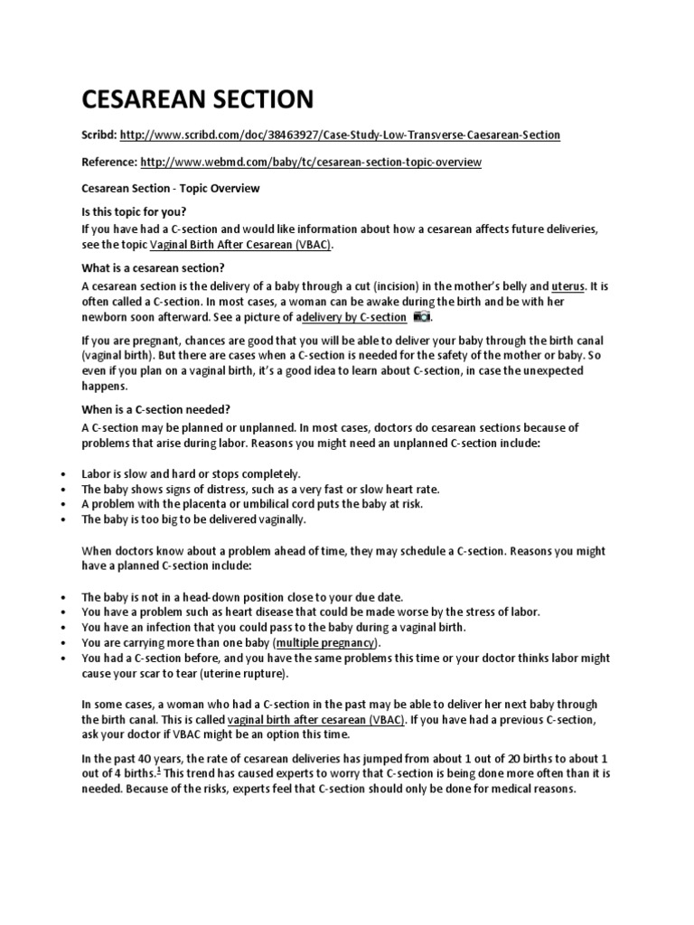 Cesarean Section | PDF | Caesarean Section | Childbirth