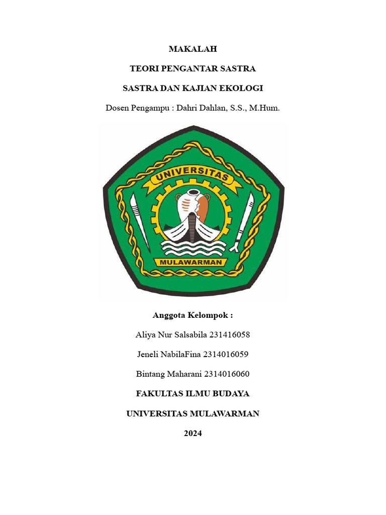 Teori Ekologi Sastra dalam Sastra | PDF