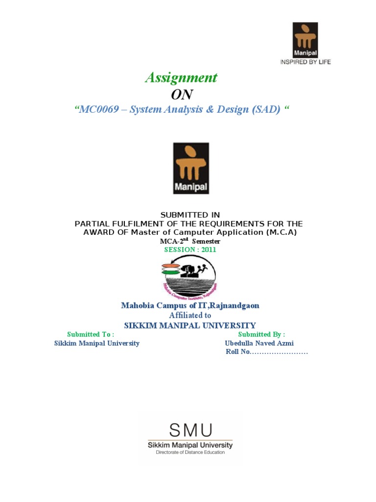 Assignment: MC0069 - System Analysis & Design (SAD) | PDF | Class (Computer Programming ...