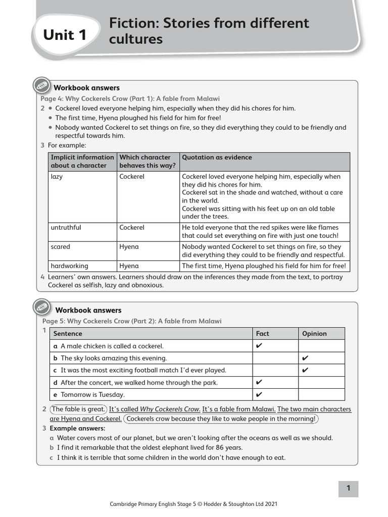 Answers Workbook | PDF