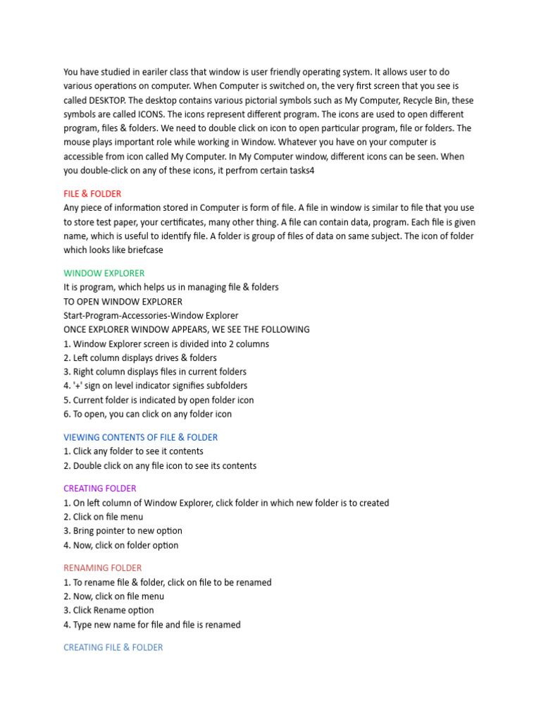 Windows A User Friendly Operating System | Download Free PDF | Icon ...
