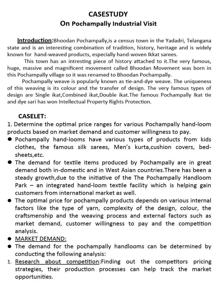 Case Study | PDF | Loom | Weaving
