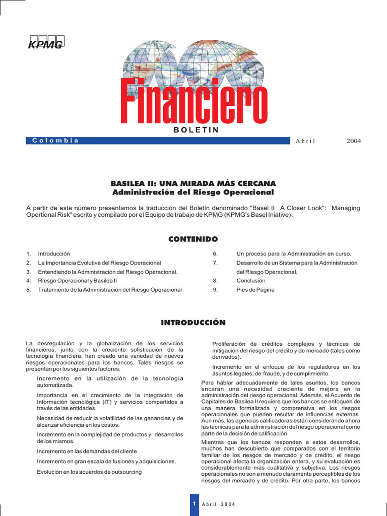 Basilea riesgo operacional | PDF | Basilea Ii | Bancos