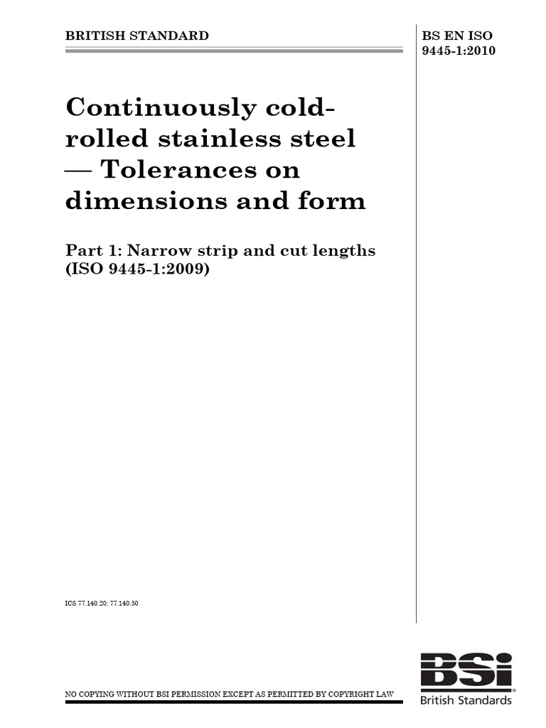 BS en Iso 9445-1-2010 | PDF | International Organization For ...