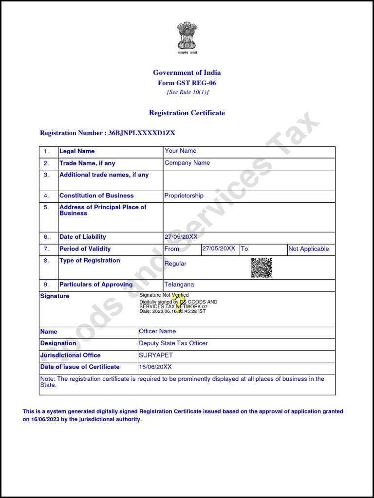 GST Form | PDF | Business | Sole Proprietorship
