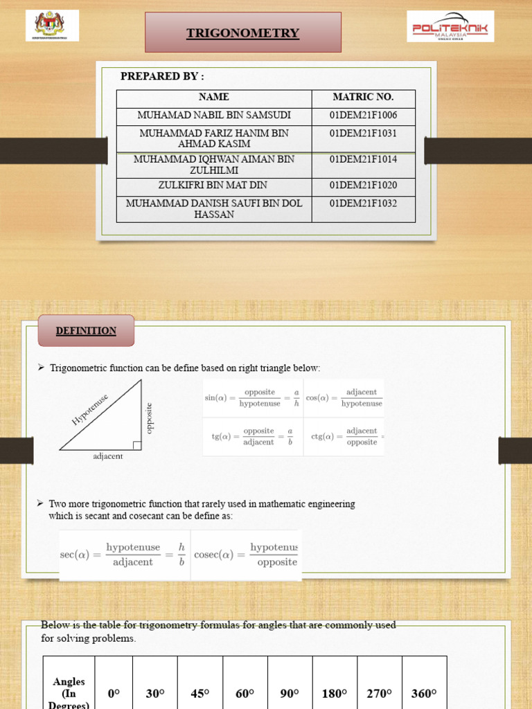 Trigonometry Presentation | Download Free PDF | Trigonometry ...