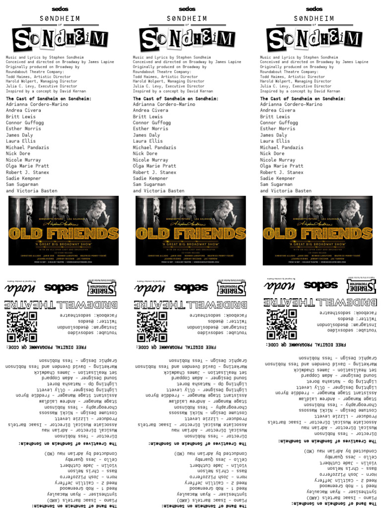Free Sondheim Cast List | Download Free PDF | Musical Theatre Awards ...