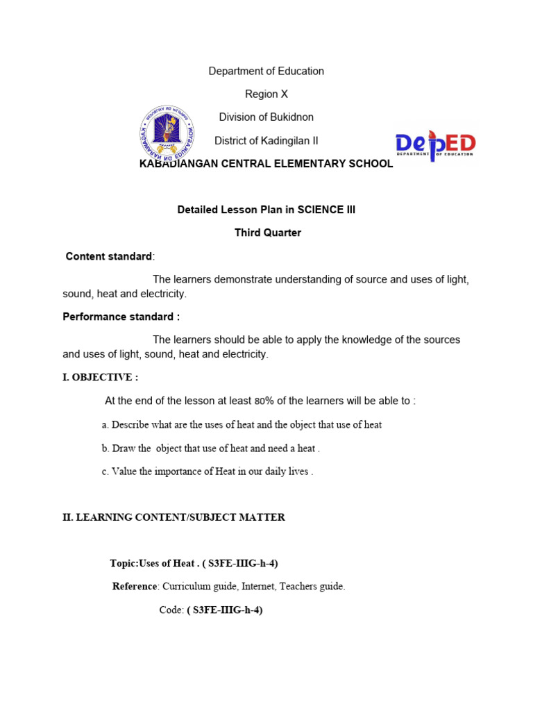 DLP Science Uses of Heat | PDF | Learning | Kitchen Stove