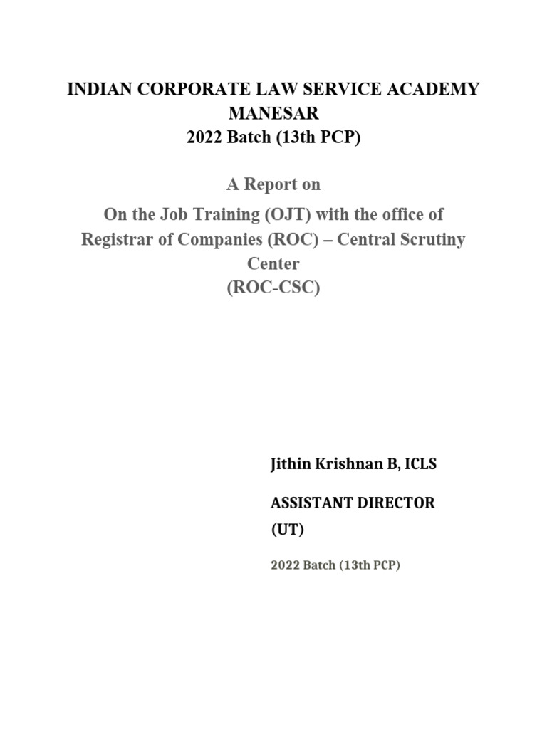 CSC Report Jithin | PDF | Audit | Chief Financial Officer