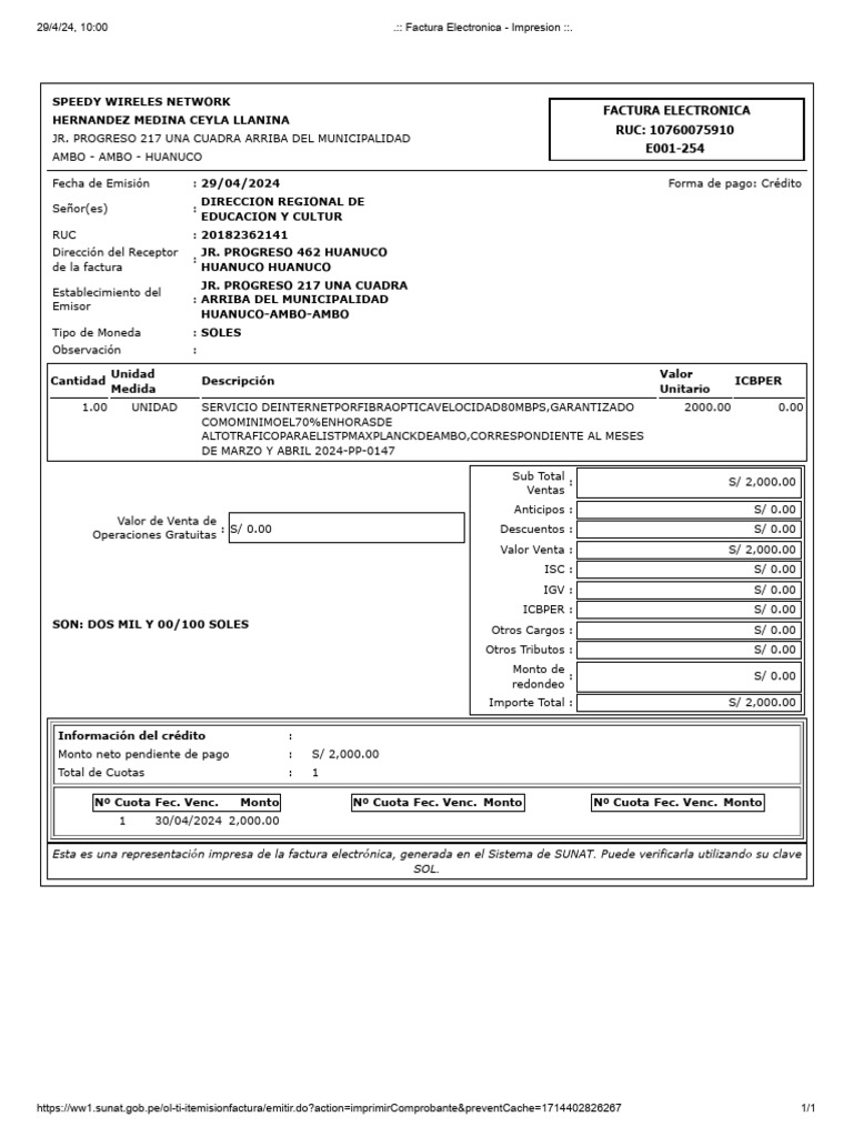 Factura Max Planck de Marzo y Abril 2024 Credito | PDF | Dinero ...