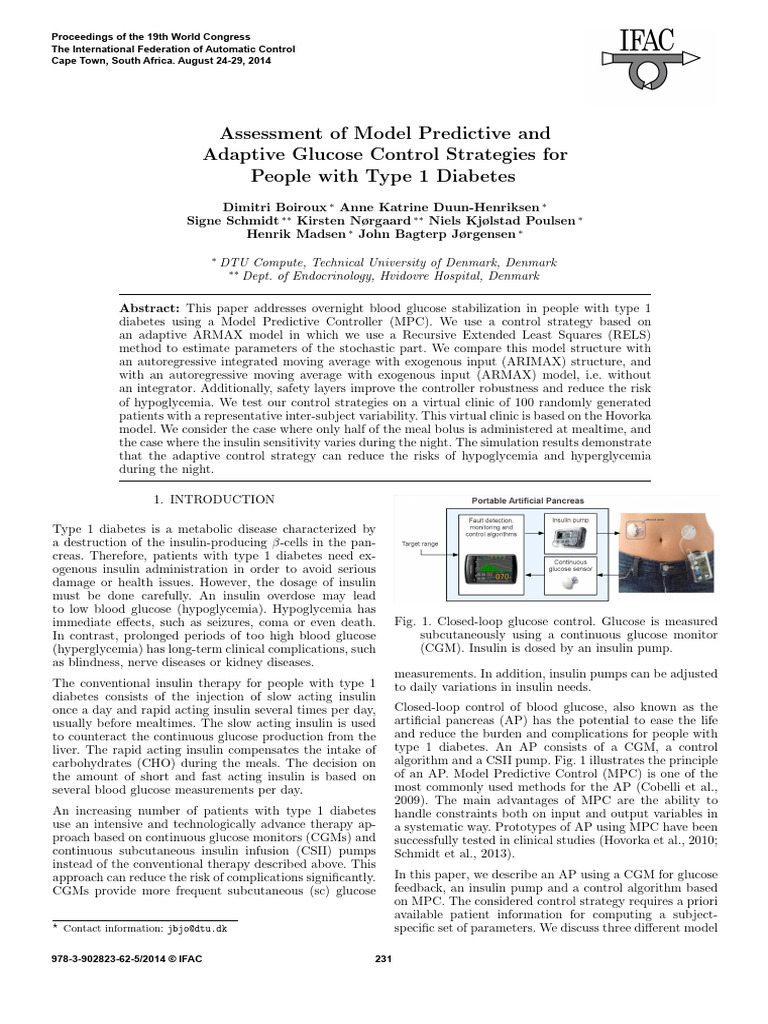 Glucose Control Strategies for Type 1 Diabetes | PDF | Hypoglycemia ...