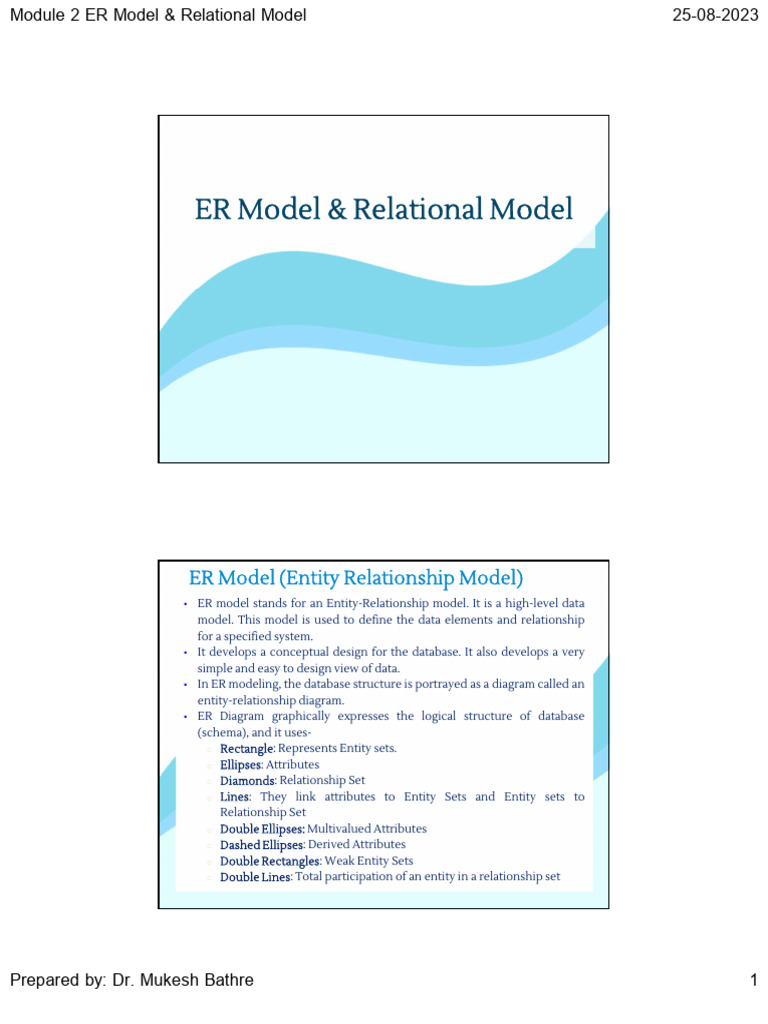 7419module 2 (ER Model & Relational Model) - 5th Semester - Computer Science and Engineering ...