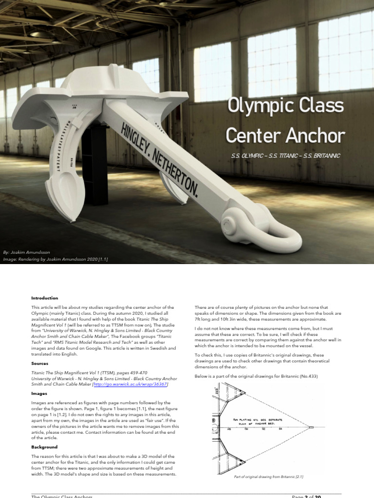 Olympic Class Anchors | PDF | Anchor | Drawing