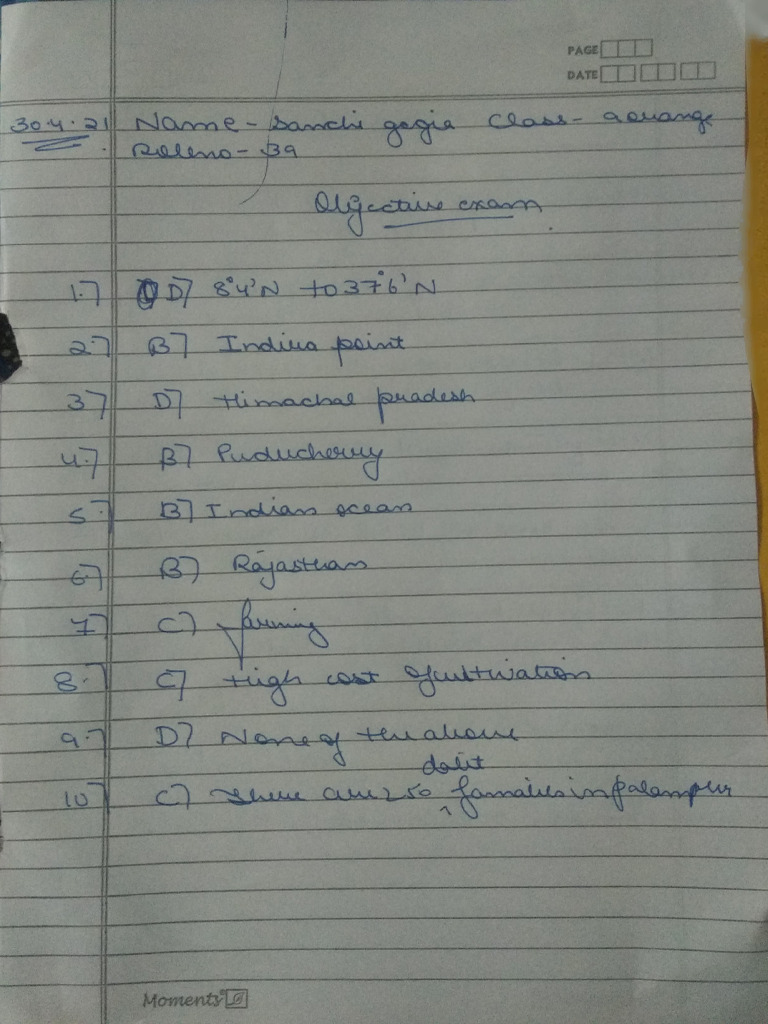 38, Sanchi Gogia Roll No 38 Class 9 Orange SST Exam | PDF