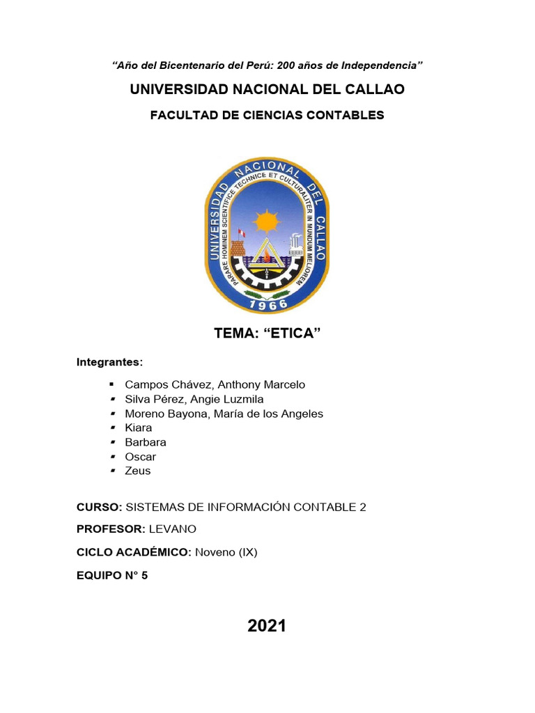 Etica | PDF | Enseñando | Contabilidad